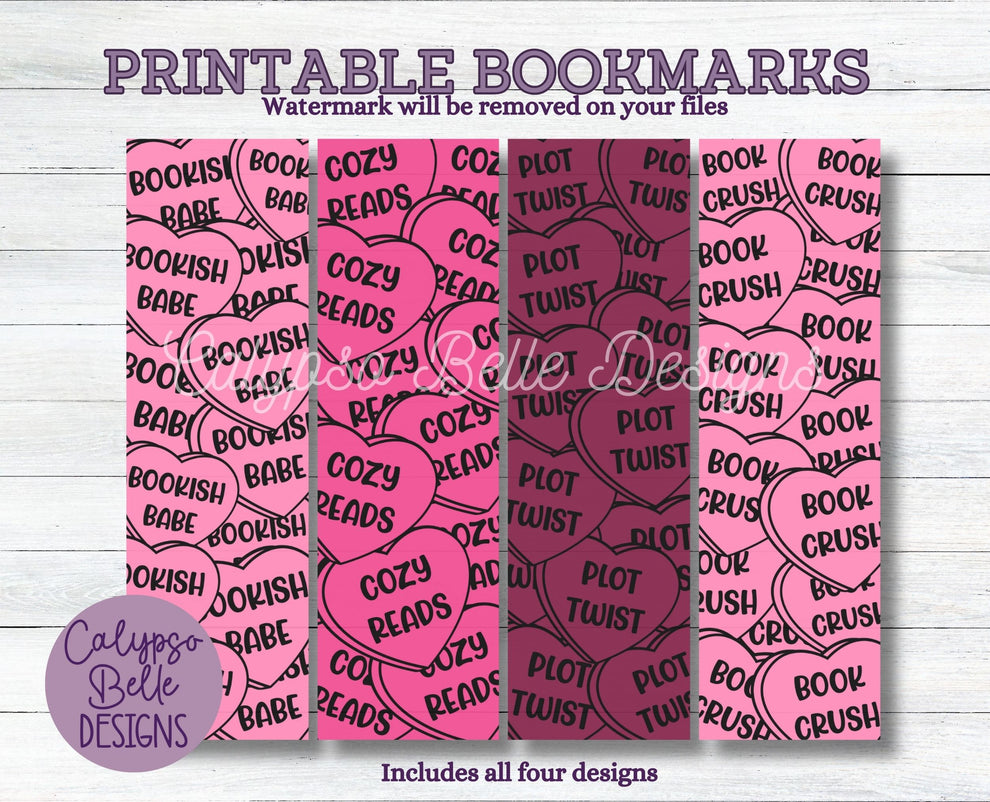 Valentine Hearts Printable Bookmarks, Cozy Reading Bundle – Calypso ...